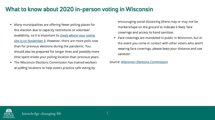 Election Day safety tips from the Medical College of Wisconsin ...